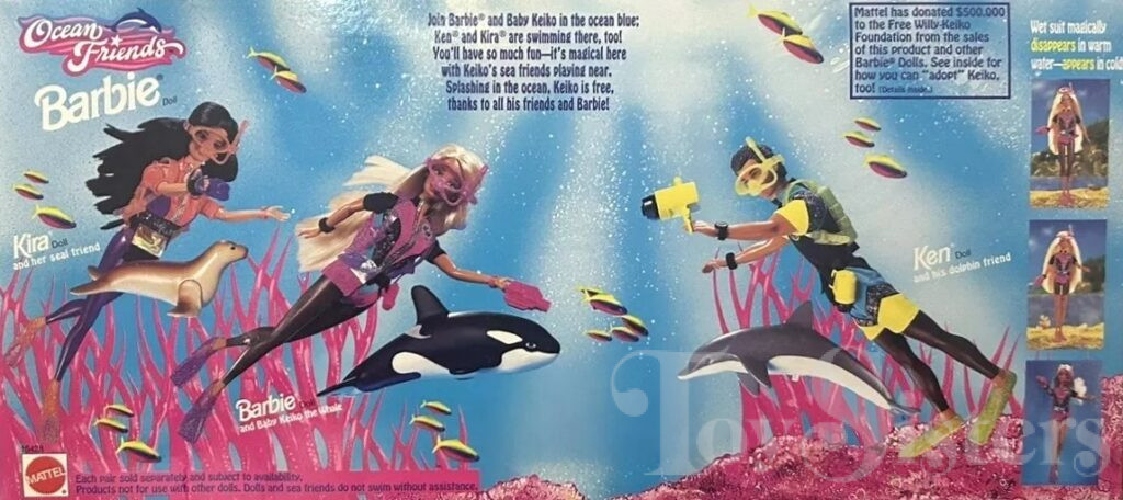 1995/1996 Ocean Friends Barbie & Keiko (#15428 / #16214) - Toy Sisters