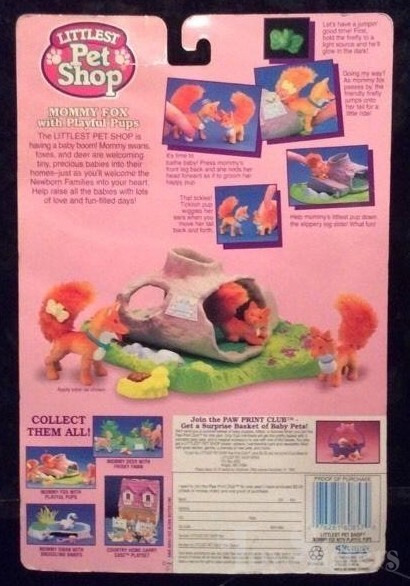 1996 Littlest Pet Shop Country Fun Pets Newborn Families Mommy Fox with ...