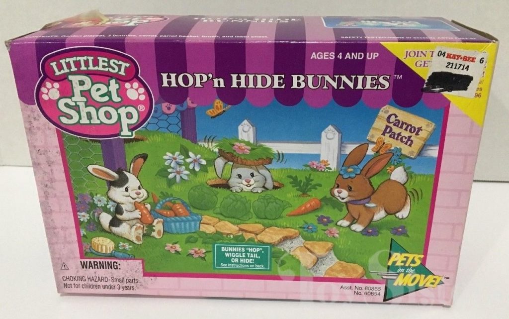 1995 Littlest Pet Shop Pets On The Move Hop 'n Hide Bunnies - Toy Sisters