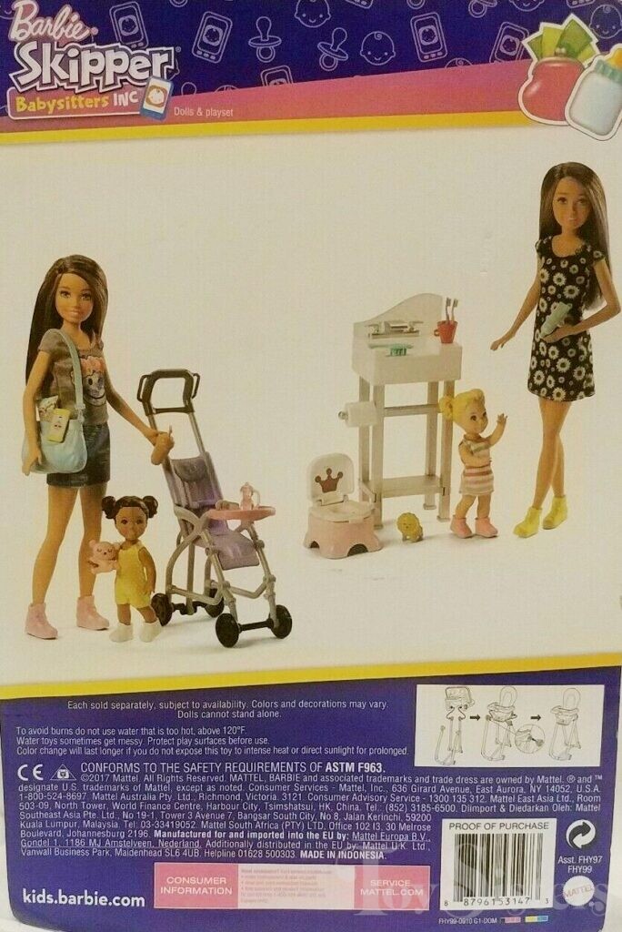 2017/2018 Barbie Skipper Babysitters Inc High Chair & Kelly (FHY99 ...