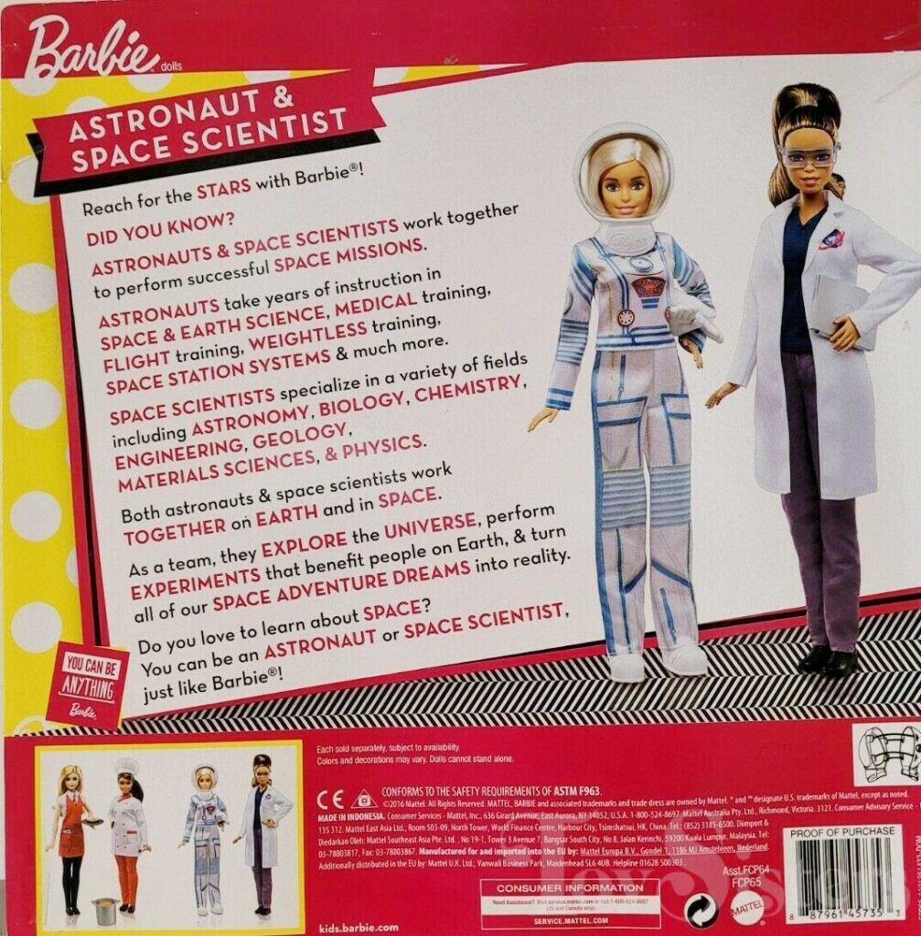 2016/2017 Barbie Career You Can Be Anything Astronaut & Space Scientist ...
