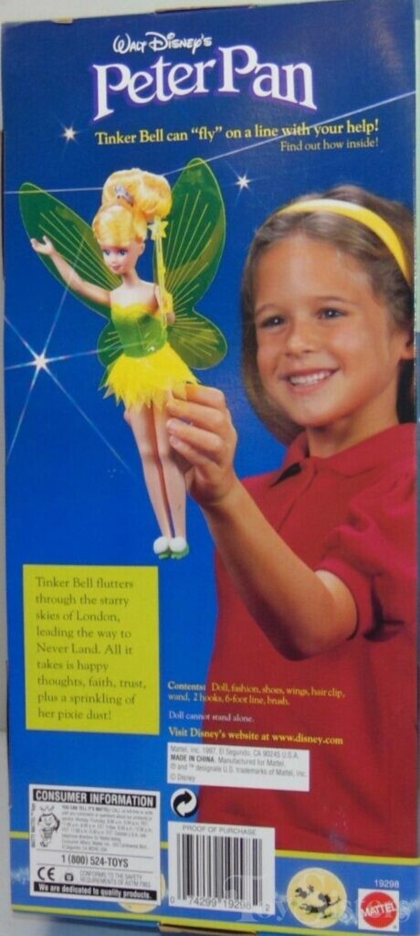 Disney Dolls Mattel Peter Pan Flying Tinkerbell - Toy Sisters